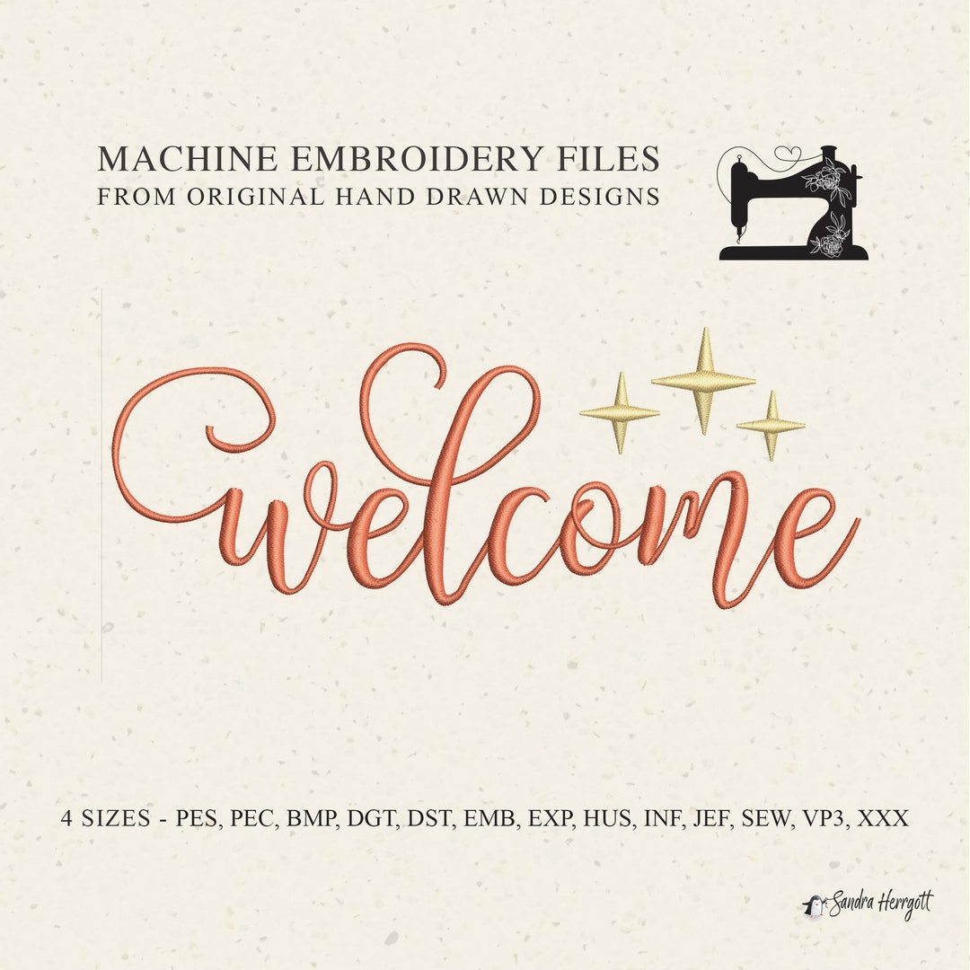 Welcome Stars Machine Embroidery Design Pattern, Sweet Home Decor ...