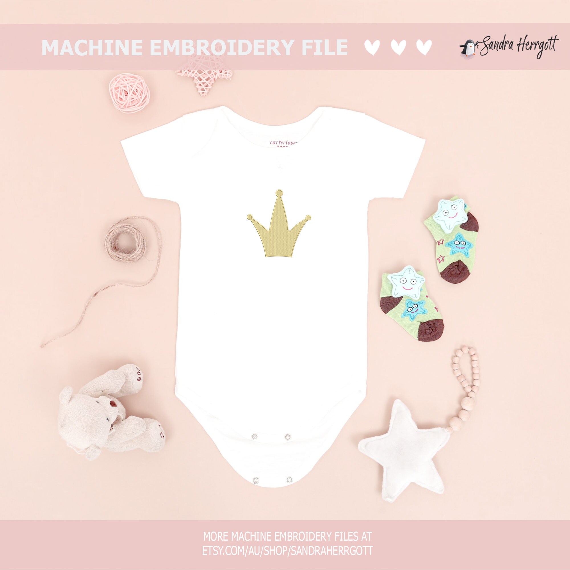 Crown Machine Embroidery Design Pattern, Sweet Princess Fairytale King ...