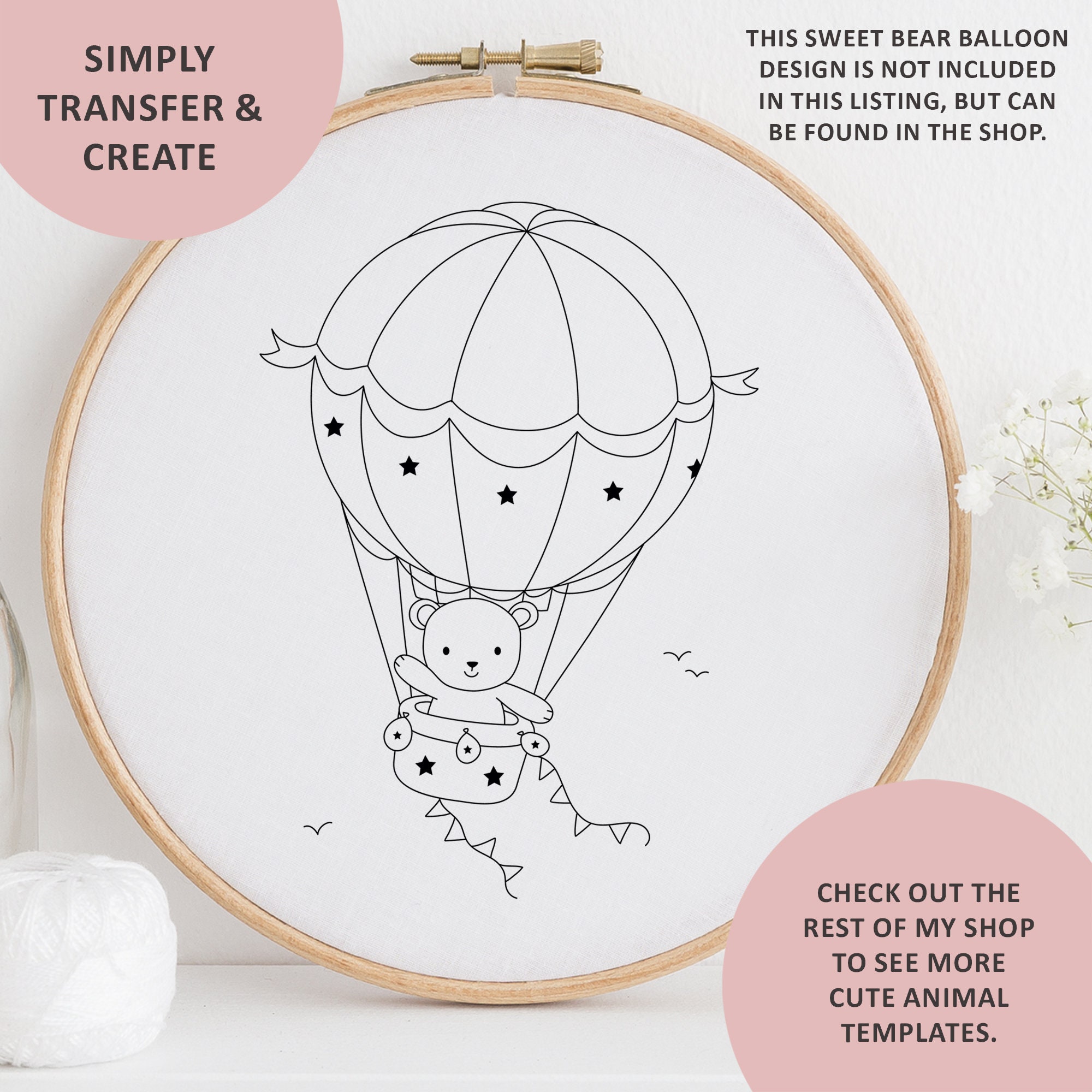 Cute Kitty Hand Embroidery PDF Pattern Template, Sweet Birthday Baby ...