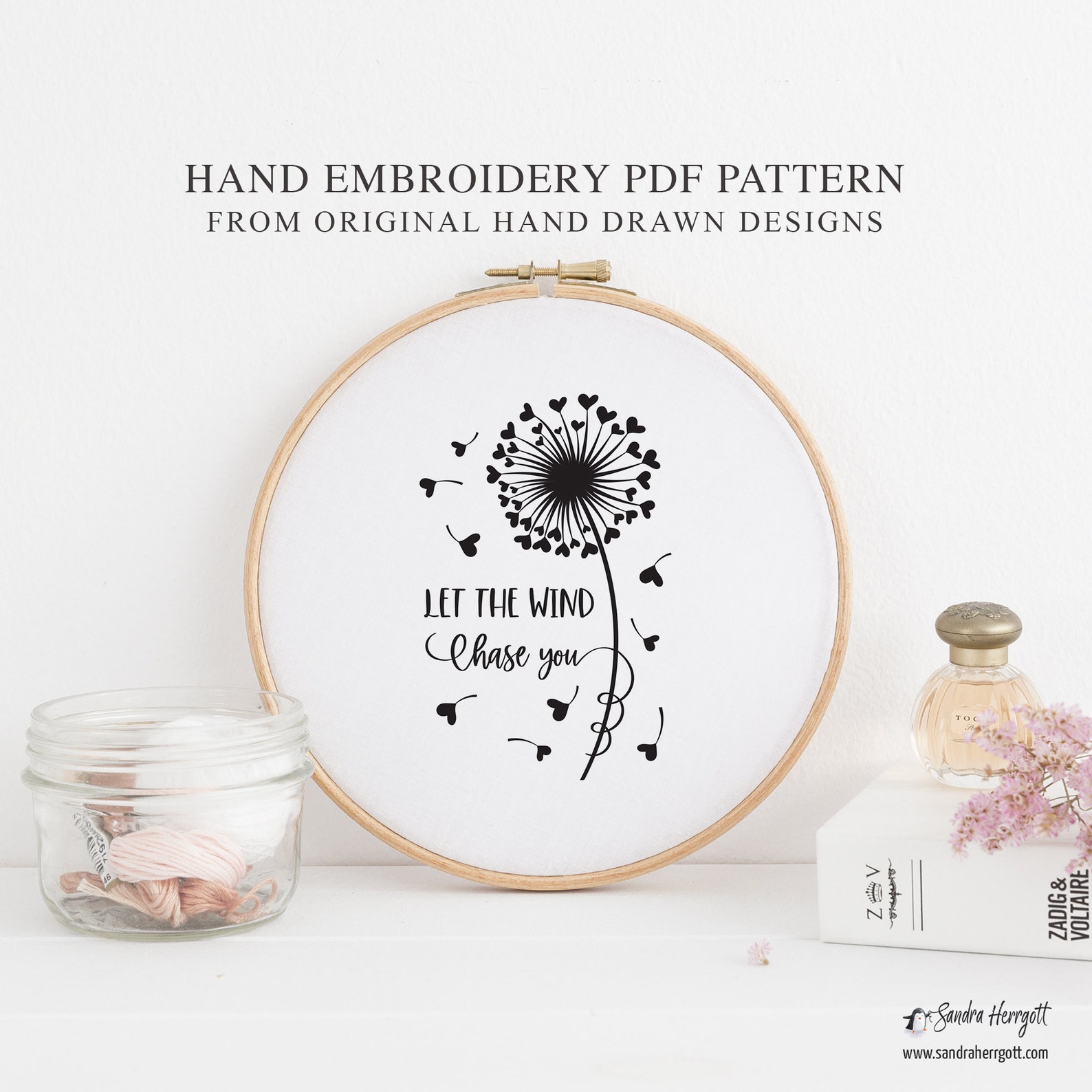 Let the Wind Chase You Hand Embroidery PDF Pattern Template - Etsy