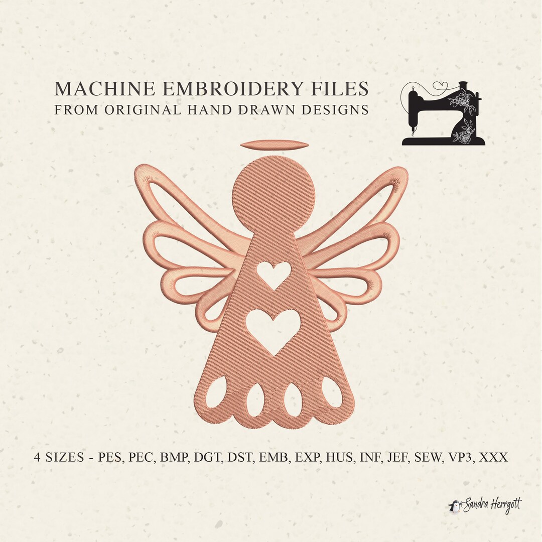 Christmas Angel Machine Embroidery Design Pattern Sweet Xmas - Etsy