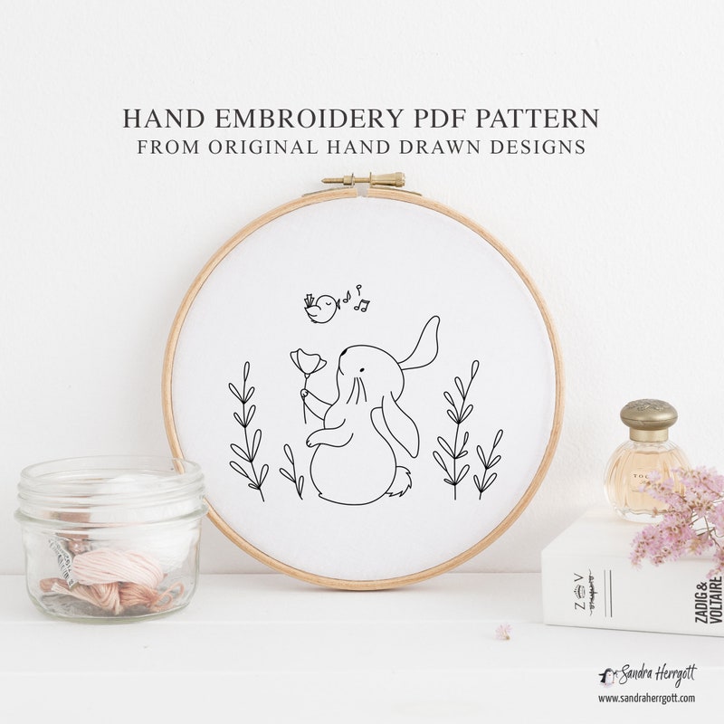 Bunny Embroidery Pattern - Etsy