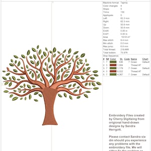 Oak Tree Machine Embroidery Design Pattern File, Pretty Botanical Plant ...