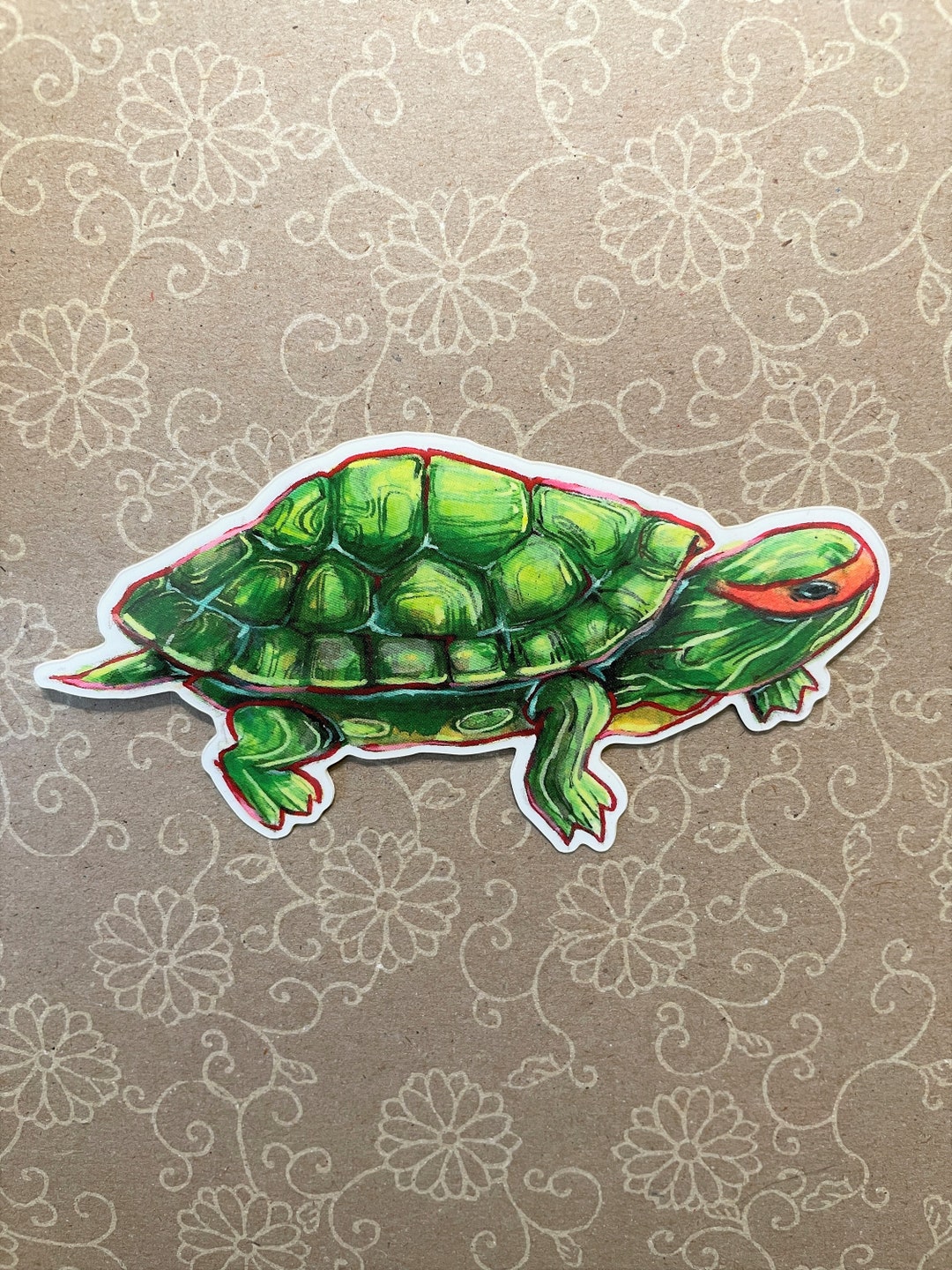 Vinyl Sneaky Turtle Sticker - Etsy