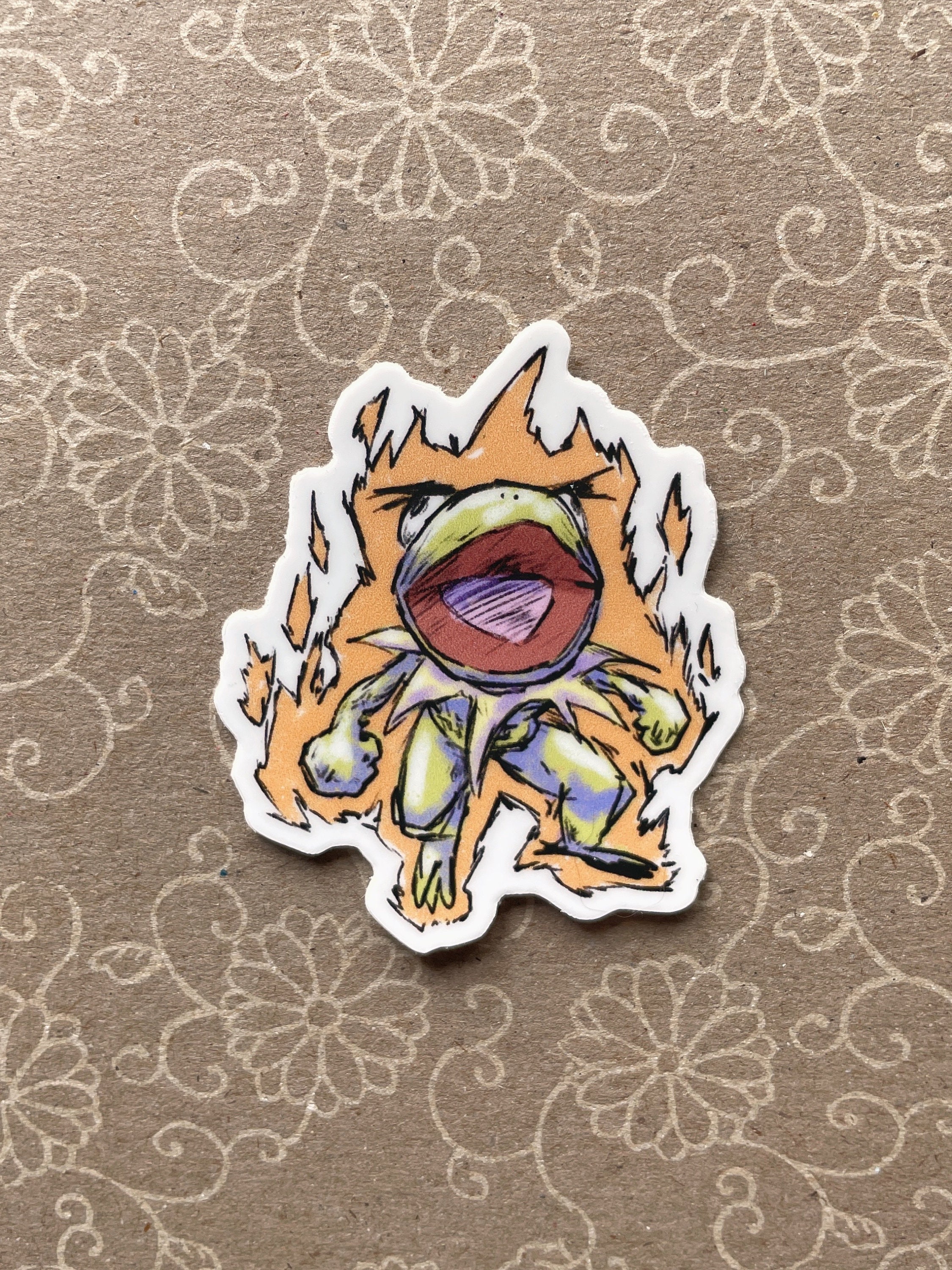 Matte Vinyl Flaming Angry Frog Sticker - Etsy