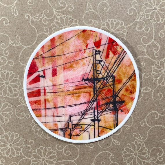 Matte Los Angeles Power Lines Sticker - Etsy