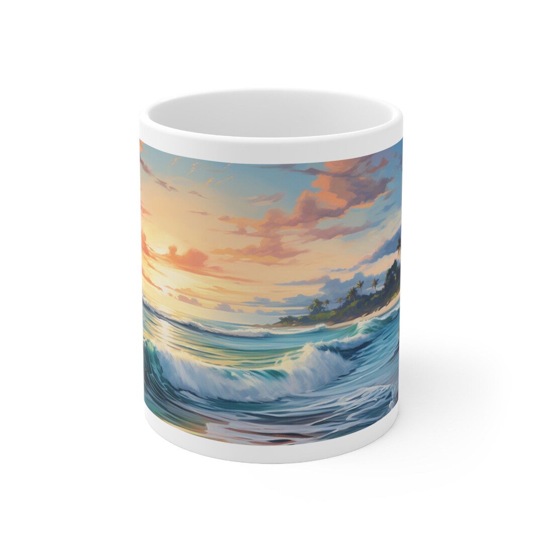 11oz Ceramic Mug Tropical Beach Sunset Gift Mug Coffee Mug Gift Friend ...