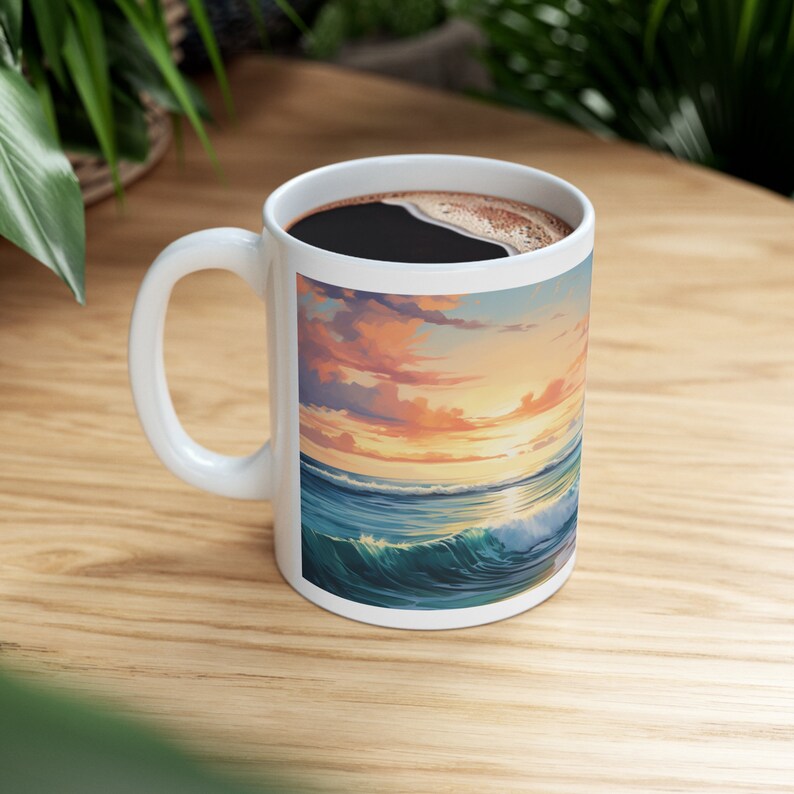 11oz Ceramic Mug Tropical Beach Sunset Gift Mug Coffee Mug Gift Friend ...
