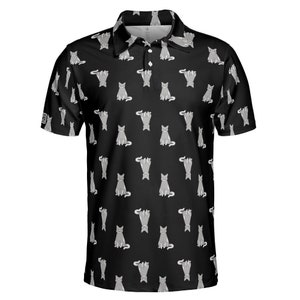 Black Cat Golf Polo Shirt Unisex - Etsy