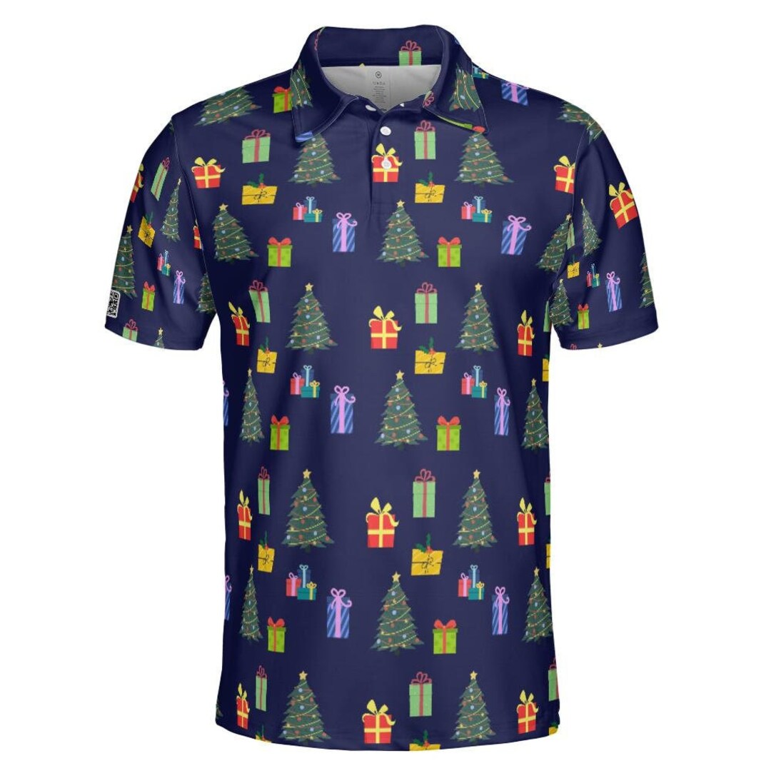 Blue Christmas Tree Golf Polo Shirt Unisex - Etsy