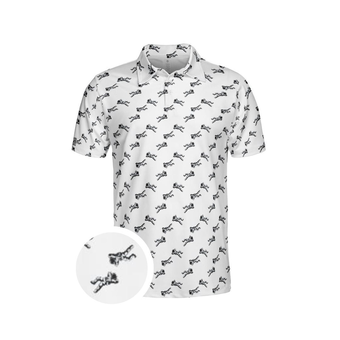 White Black Spaceman Golf Polo Shirt Unisex - Etsy