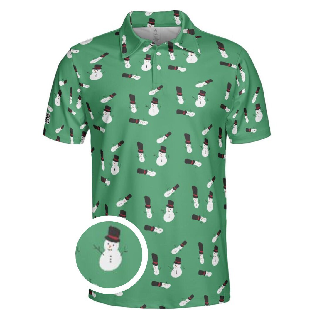 Green Snowmen Golf Polo Shirt Unisex - Etsy