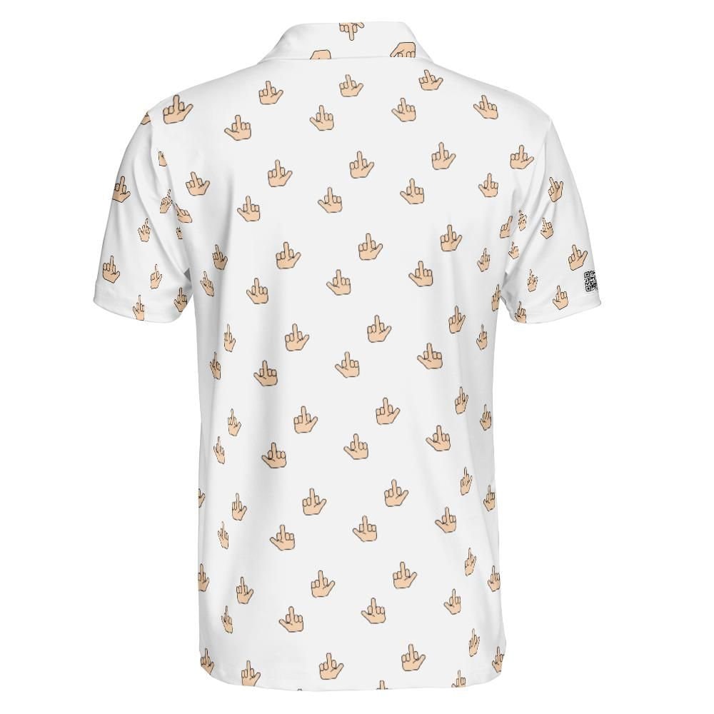 White and Brown Middle Finger Golf Polo Shirt Unisex - Etsy