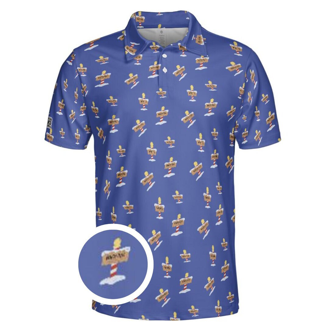 Blue North Pole Christmas Unisex Golf Polo Shirt - Etsy