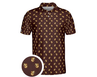 White and Brown Middle Finger Golf Polo Shirt Unisex - Etsy