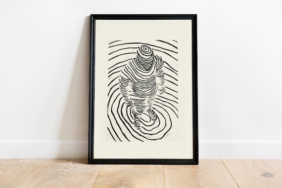 A Man Original Handmade Linocut Print Linocut Linoprint | Etsy