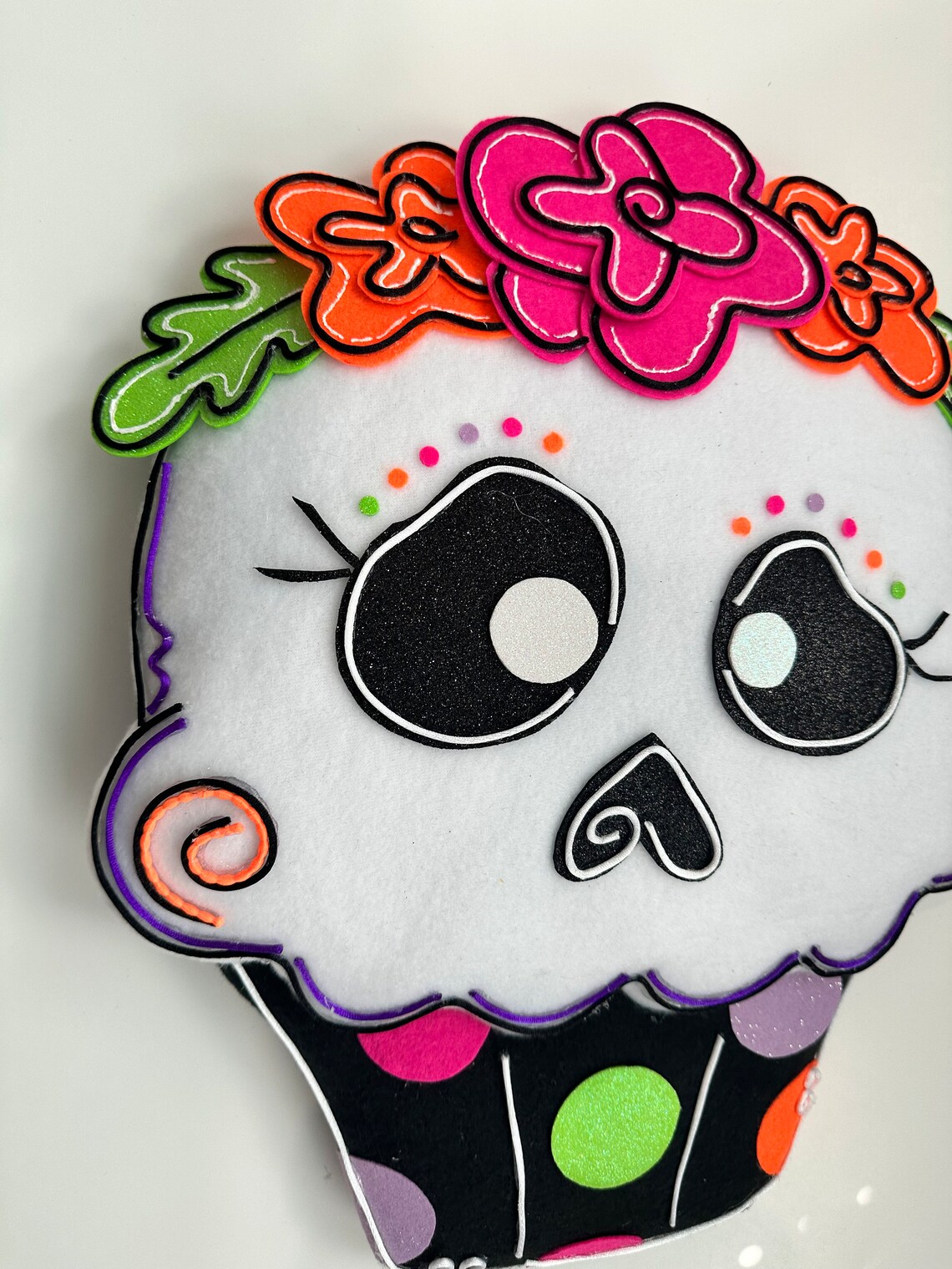 Skully Cupcake Halloween XL Attachment, Halloween Wreath Attachment ...