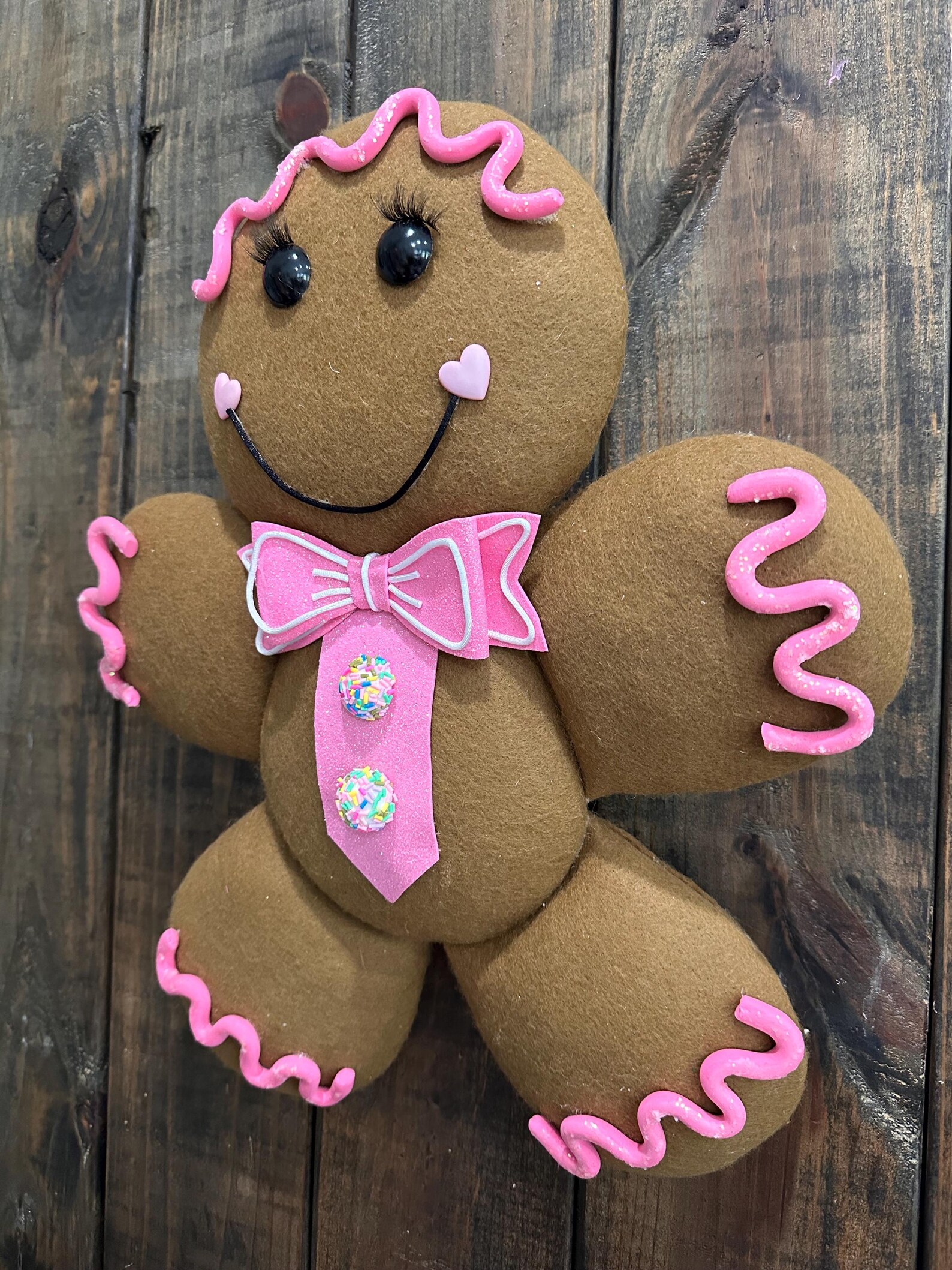 Gingerbread Man Sparkly Tie Wreath Attachment, Gingie, Gingerbread ...