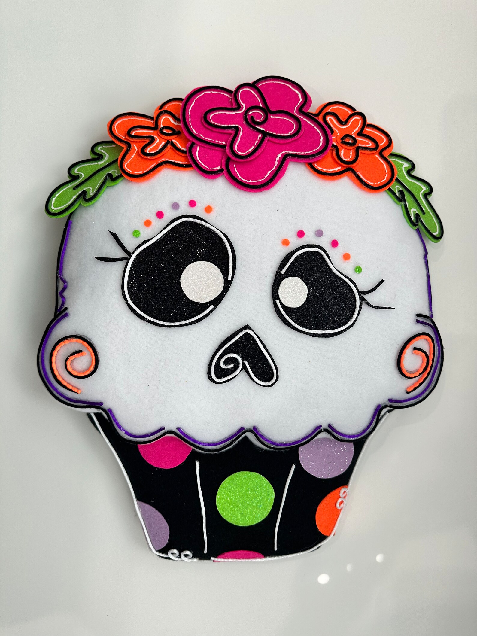 Skully Cupcake Halloween XL Attachment, Halloween Wreath Attachment ...