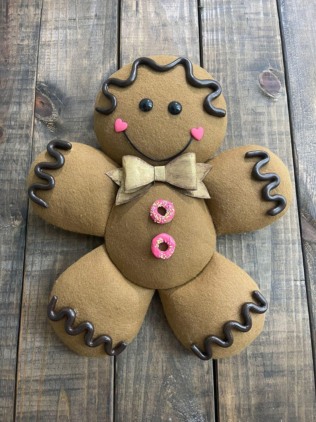 XL Gingerbread Man Wreath Attachment, Christmas Gingerbread Man, Gingie ...