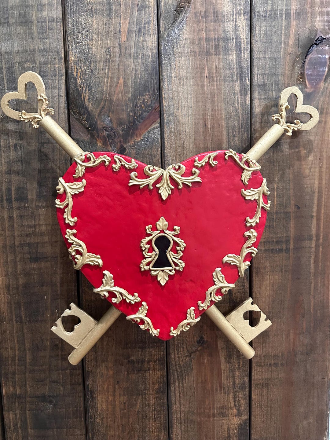 Valentine’s Day Heart Wreath Attachment, Glam Valentine’s Day Heart, Red Heart Embellishment ...