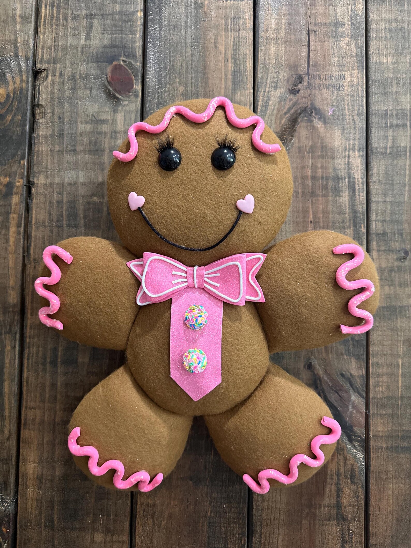Gingerbread Man Sparkly Tie Wreath Attachment, Gingie, Gingerbread ...