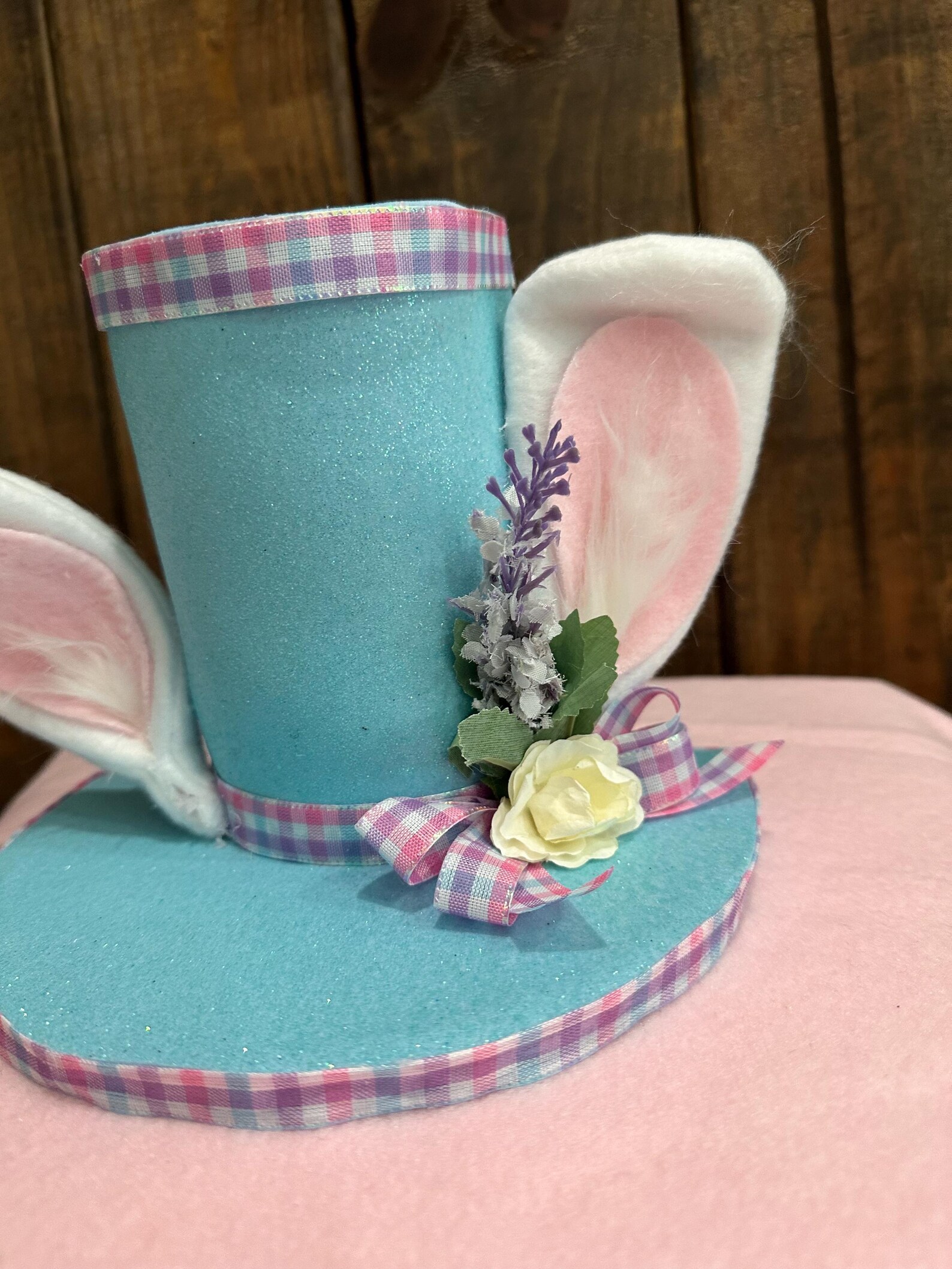 Bunny Top Hat With Ears, Easter Top Hat Wreath Attachment, Easter ...