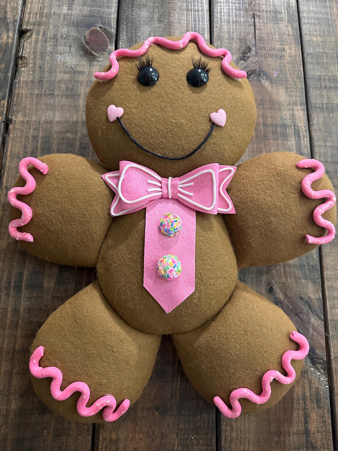 Gingerbread Man Sparkly Tie Wreath Attachment, Gingie, Gingerbread ...