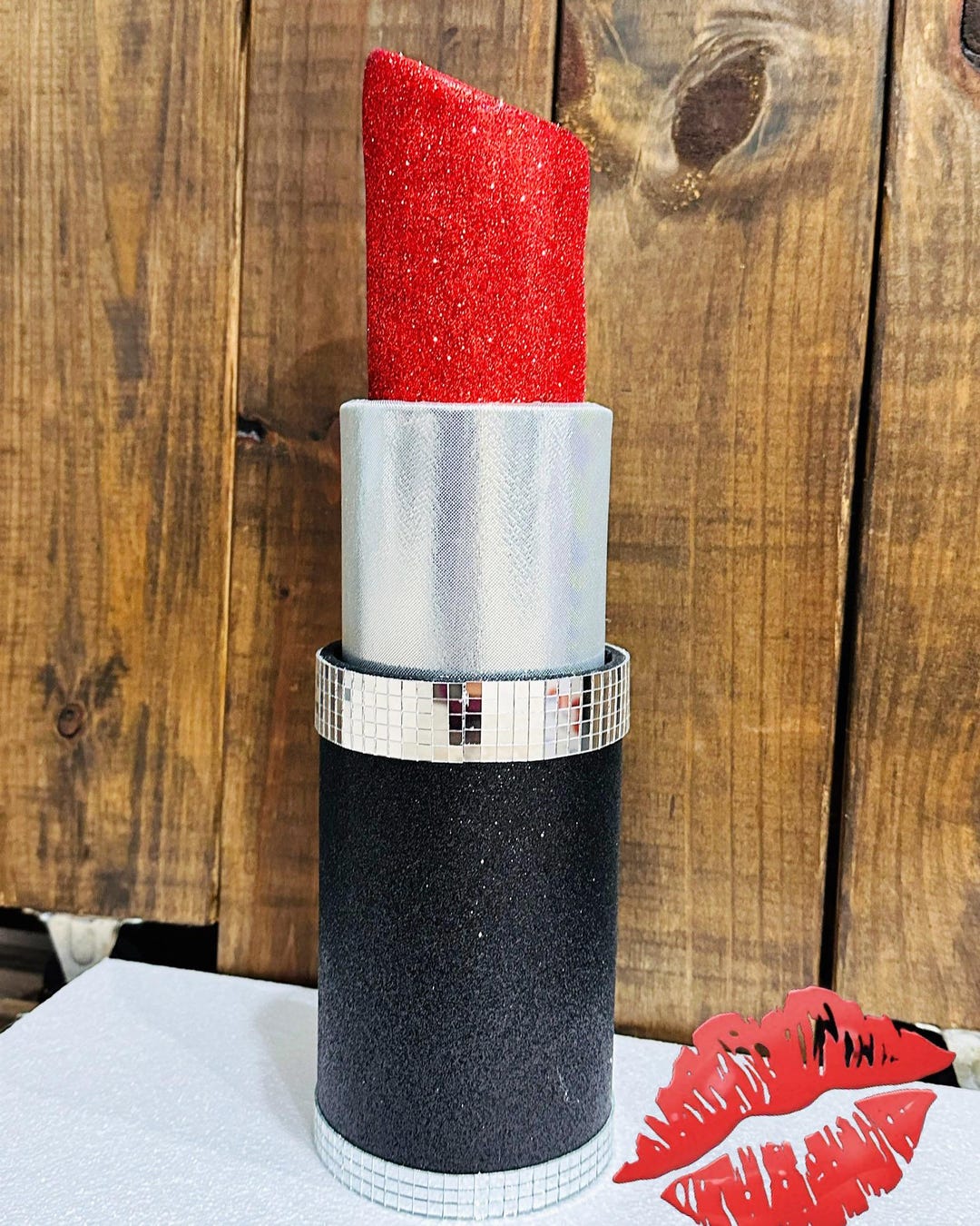 Lipstick Wreath Attachment, Lipstick Valentines Day Decor, Lips Glitter ...