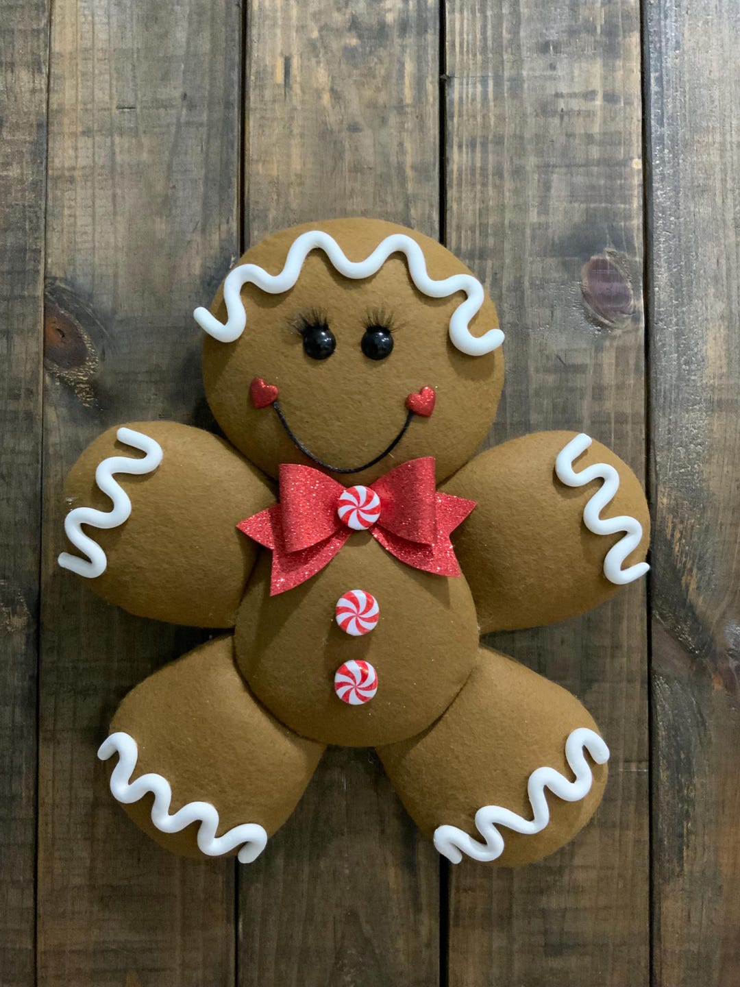 Gingerbread Man Cookie Wreath Attachment, Gingie , Gingerbread Man ...