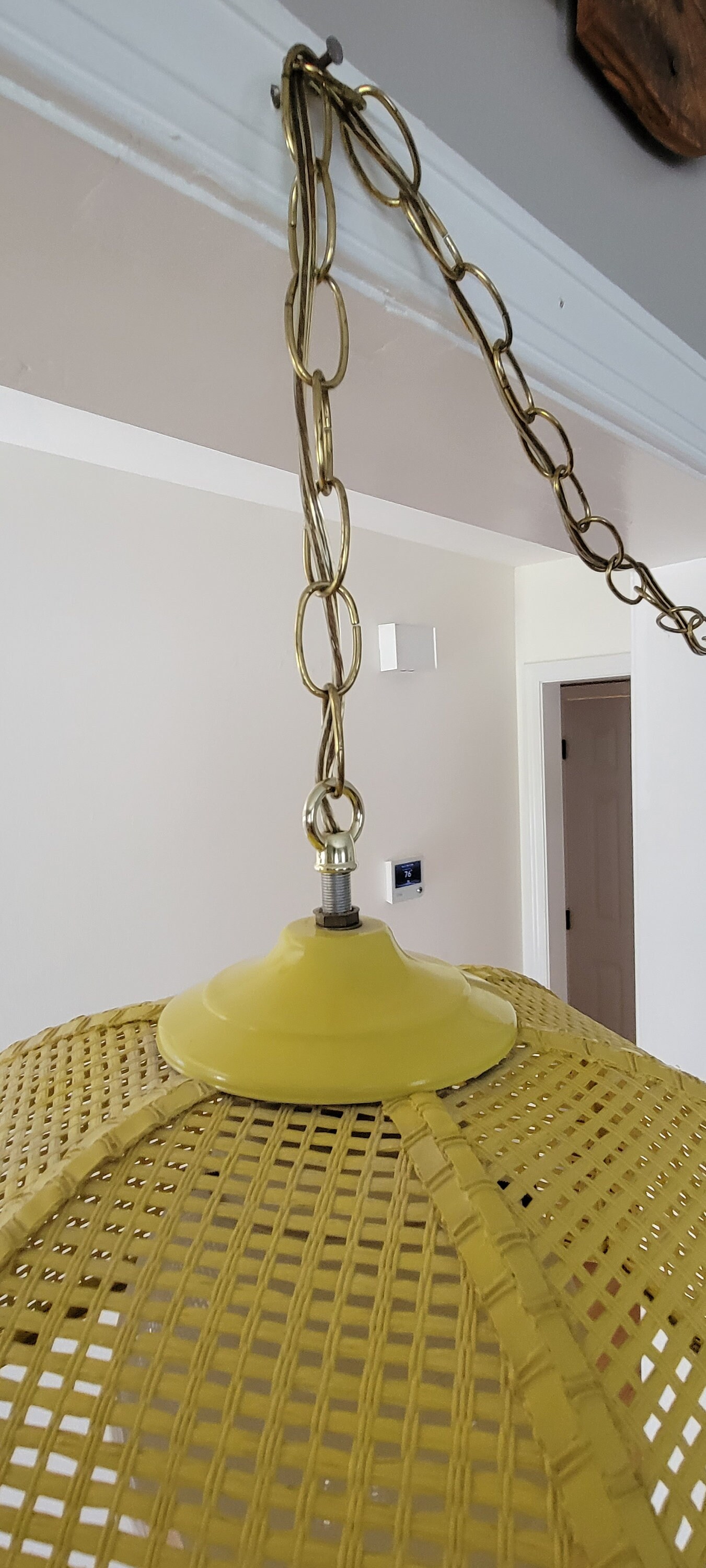 Retro Rattan Yellow Swag Globe Lamp 1960s-1980s - Etsy