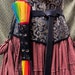 Large Rainbow Umbrella With Leather Holster for Pirate, Renaissance ...