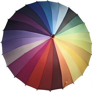 Large Rainbow Umbrella With Leather Holster for Pirate, Renaissance ...