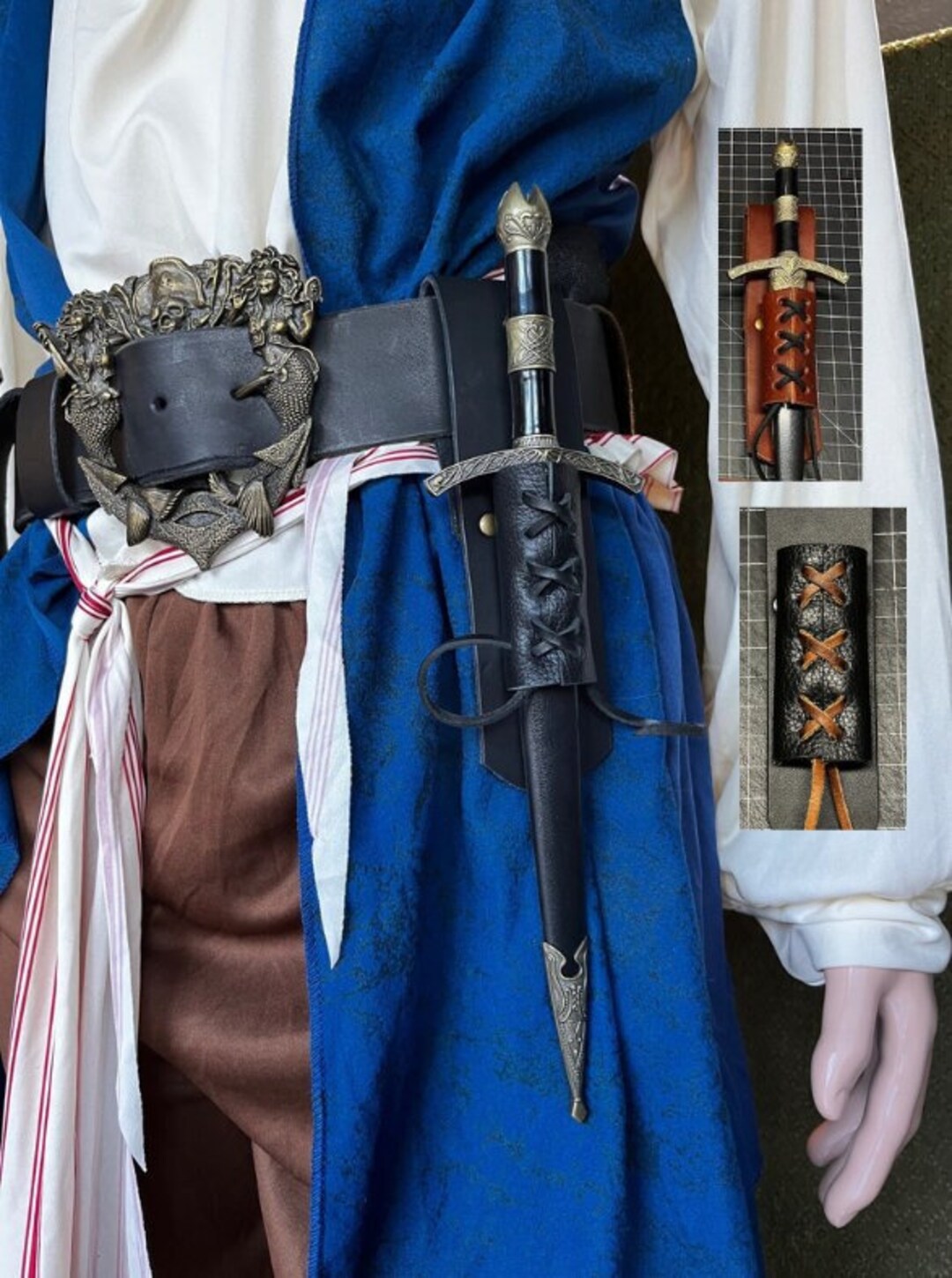 14 Bronze Dagger With Sheath and Leather Frog. Short Sword, Knife ...