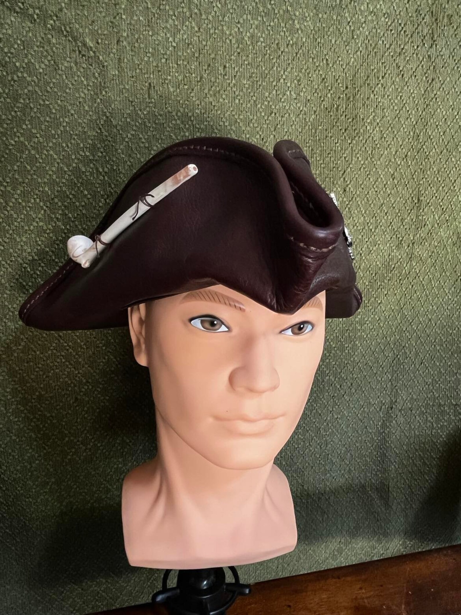 Leather Tricorn Renaissance Hat Pirate Headwear Steampunk | Etsy