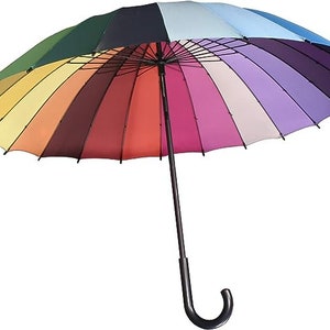 Large Rainbow Umbrella With Leather Holster for Pirate, Renaissance ...