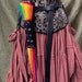 Large Rainbow Umbrella With Leather Holster for Pirate, Renaissance ...