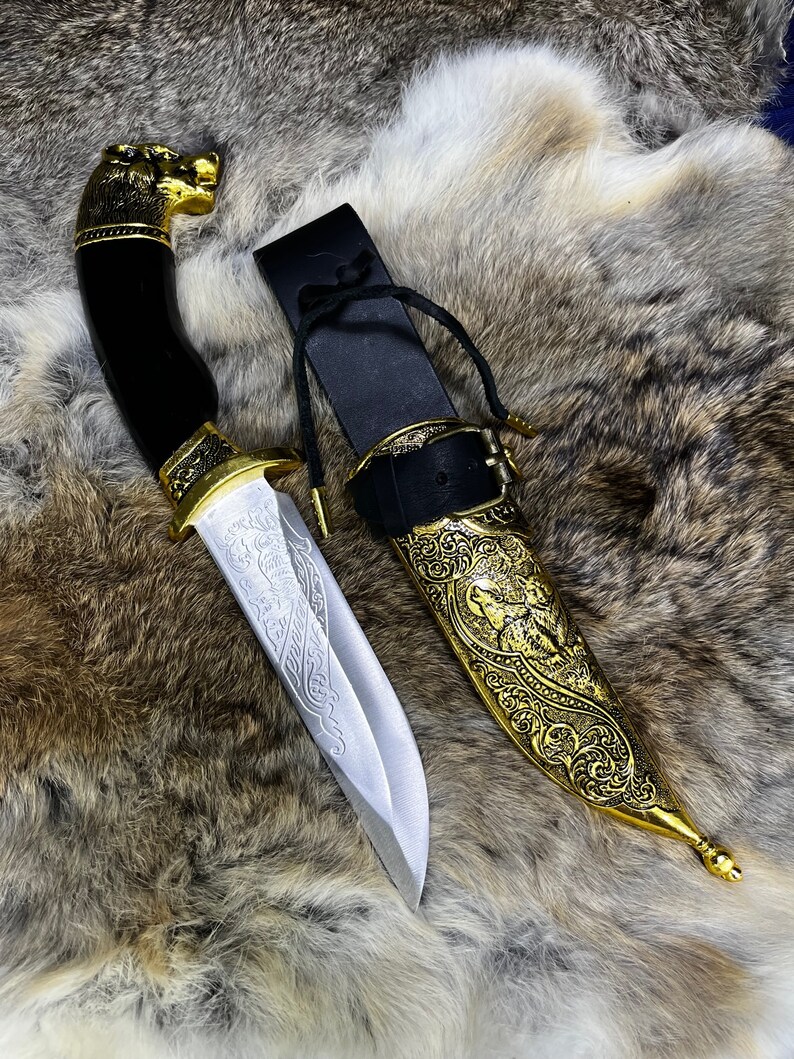 Wolf Dagger With Sheath and Leather Frog. Short Sword Knife - Etsy