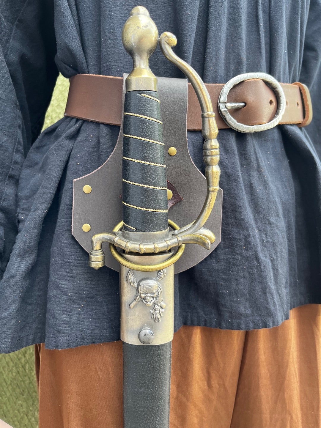 Leather Ring Frog for Axe, Sword, Mace. Renaissance, Cosplay, Pirate ...