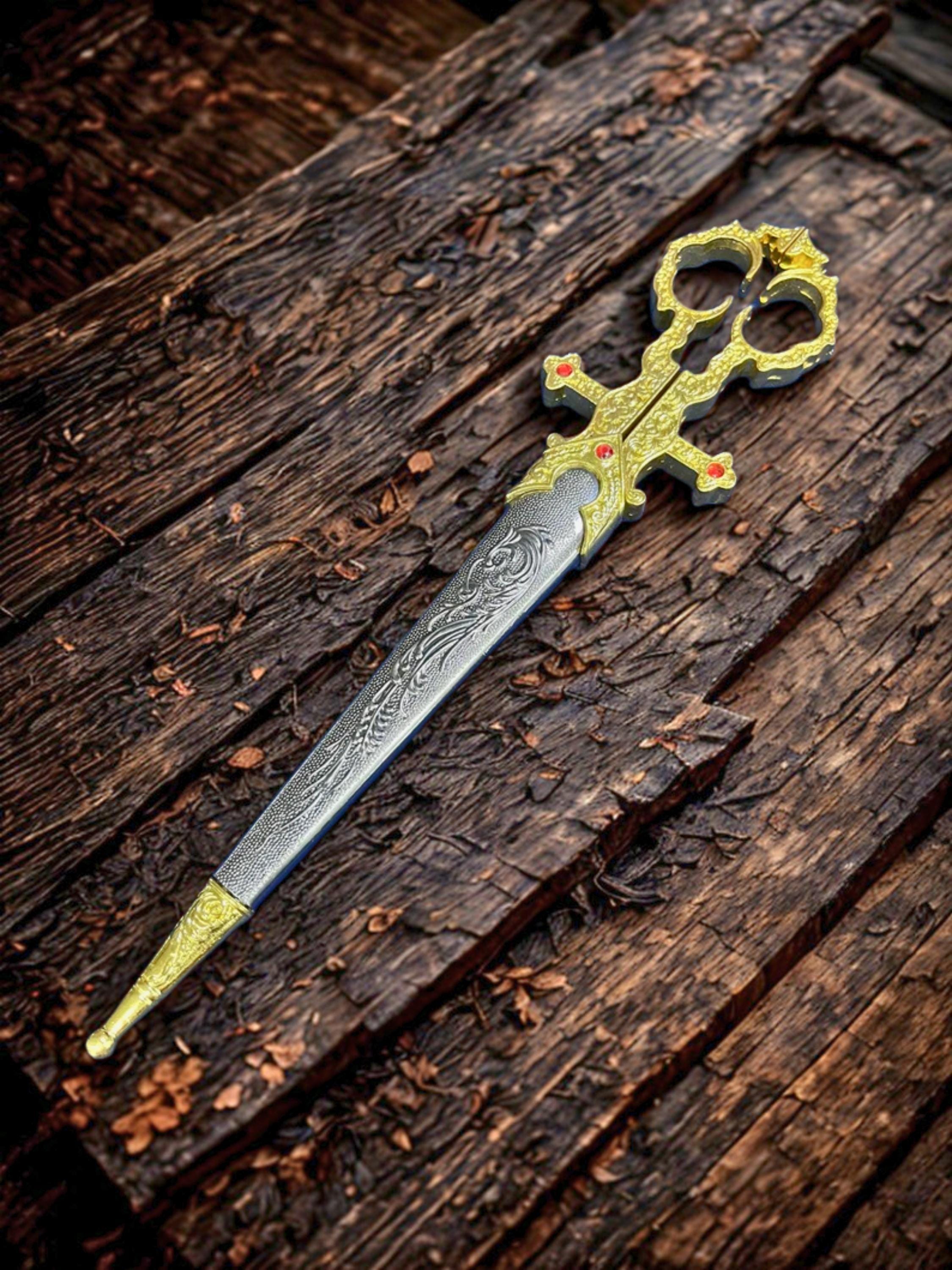 Scissor Dagger With Leather Frog - Etsy