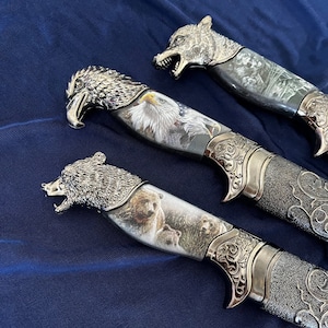 Wolf, Eagle or Bear Dagger With Sheath and Leather Frog. Renaissance ...
