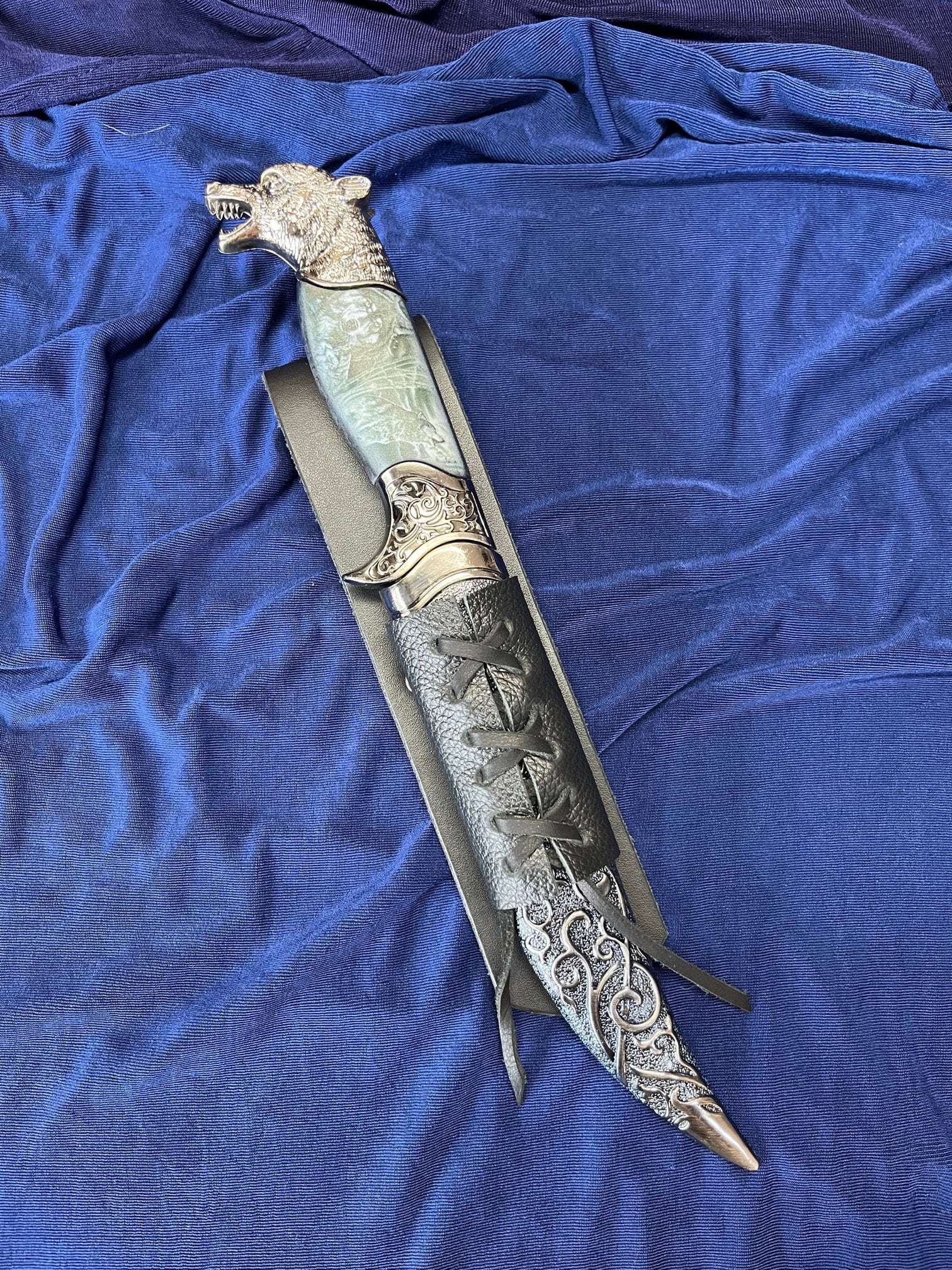 Wolf, Eagle or Bear Dagger With Sheath and Leather Frog. Renaissance ...