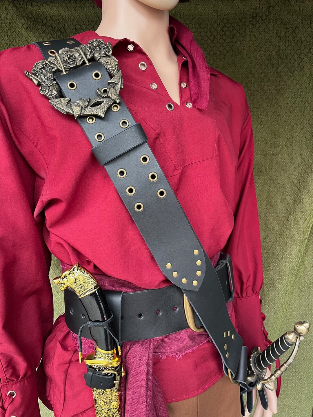 Leather Sword Baldric for Pirates and Renaissance. LARP CSA - Etsy