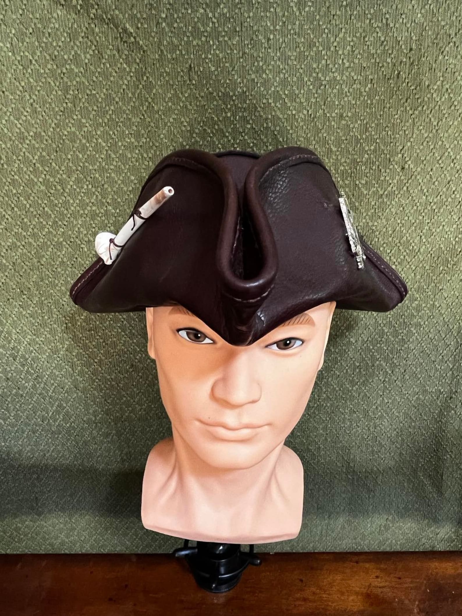 Leather Tricorn Renaissance Hat Pirate Headwear Steampunk - Etsy