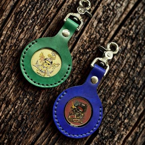 Handmade Leather Challenge Coin Holder Keychain 4 Sizes - Etsy