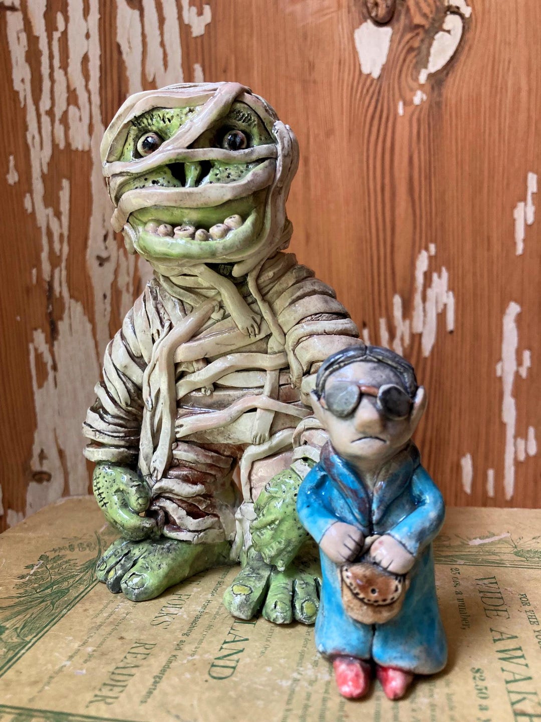 Handmade Ceramic Mummy & Grandma Sculpture Set - Etsy