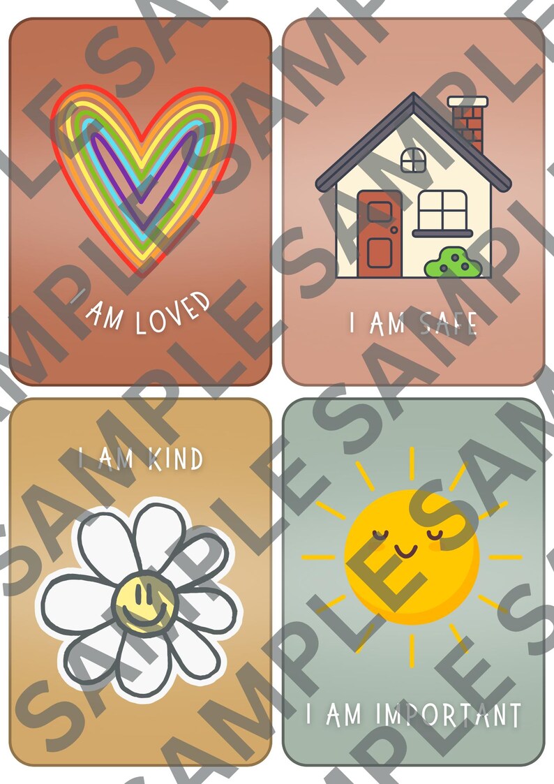 Positive Affirmation Cards for Kids – Printable Set of 40 – Mindfulness ...