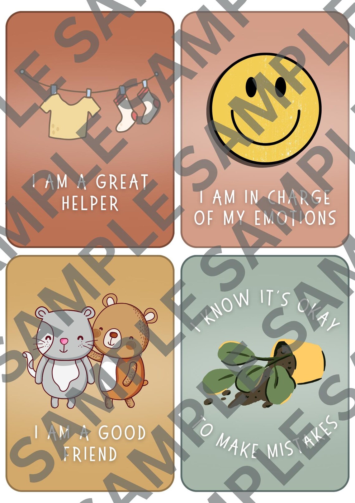 Positive Affirmation Cards for Kids – Printable Set of 40 – Mindfulness ...