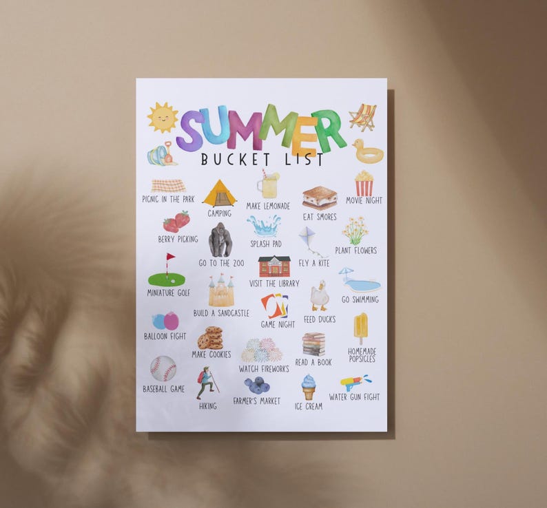 Printable Summer Bucket List for Kids – Fun Activities Checklist ...