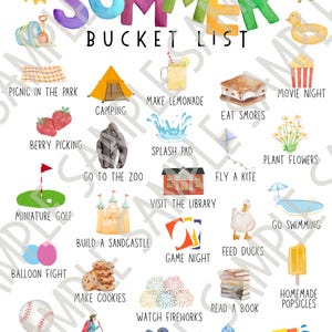 Printable Summer Bucket List for Kids – Fun Activities Checklist ...
